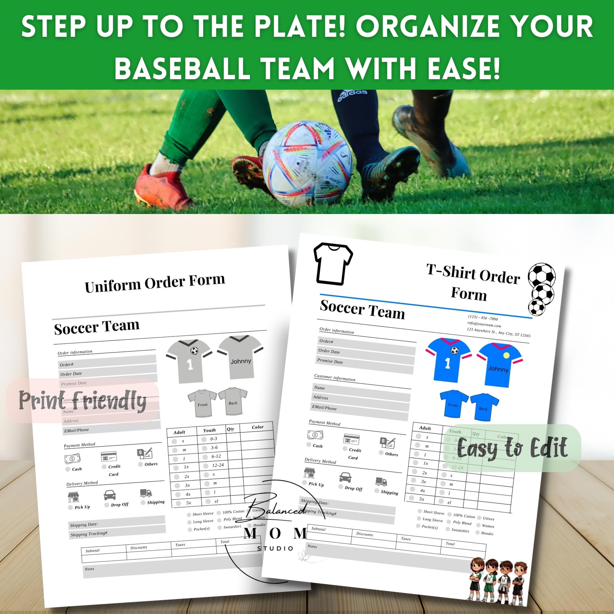 Editable Soccer Registration & Uniform Order Form (canva Template) - Etsy