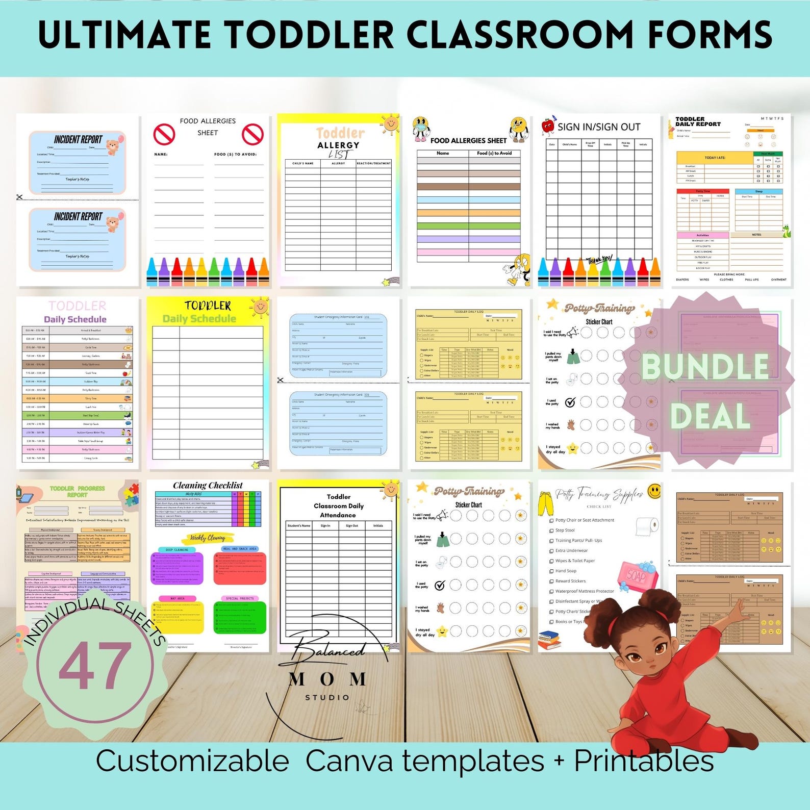 Ultimate Toddler Classroom Forms Bundle| 47 Editable Pages for Daycare ...