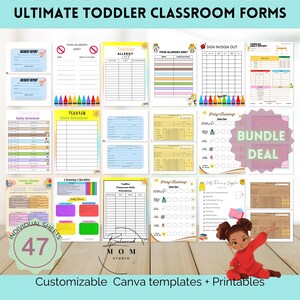 Ultimate Toddler Classroom Forms Bundle| 47 Editable Pages for Daycare ...
