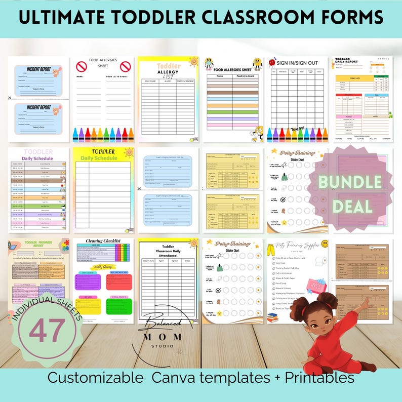 Ultimate Toddler Classroom Forms Bundle| 47 Editable Pages for Daycare ...