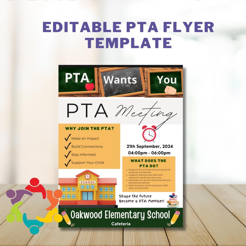 Editable PTA/PTO Flyer Bundle Canva Template School Event Volunteer ...