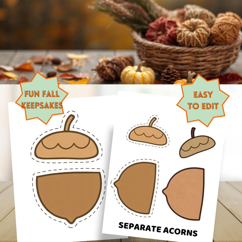 Acorn Craft - Cut, Color, & Lift Activity - Fall Printable (PDF) - Etsy