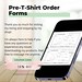 Simple Pre-order Shirt Forms | Half-page, 2 per Page | Printable and ...