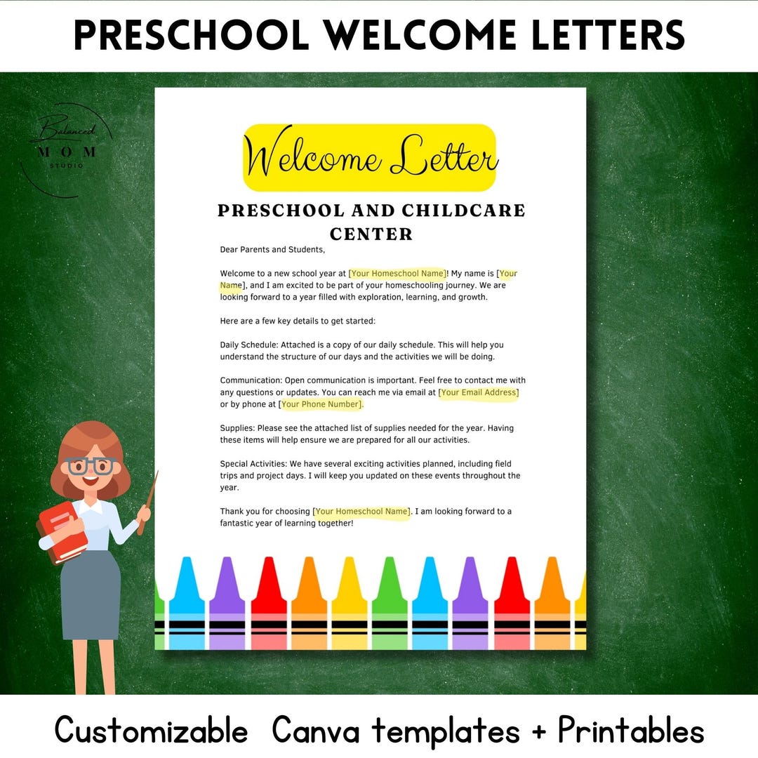 Editable Back to School Welcome Letter Bundle: Canva Template (digital ...