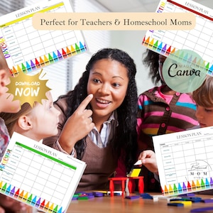 Preschool Lesson Plan Template Bundle: Editable Weekly Schedule (canva ...