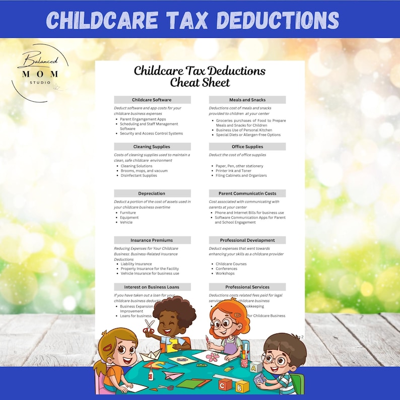 Childcare Tax Deduction Cheat Sheet | Editable Canva Template ...