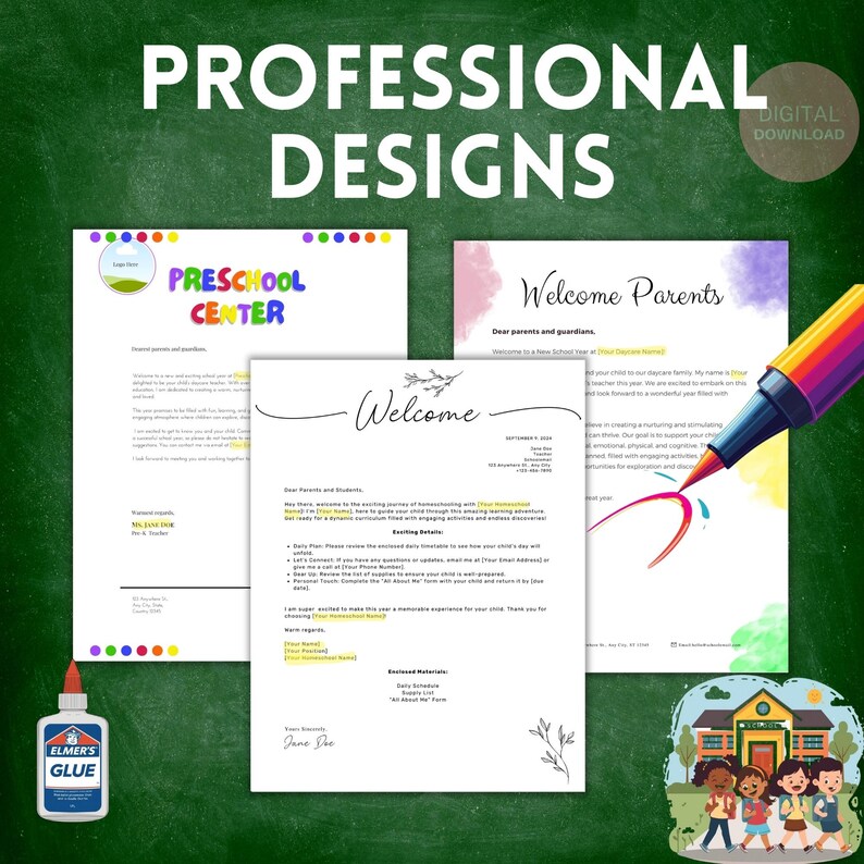 Editable Back to School Welcome Letter Bundle: Canva Template (digital ...