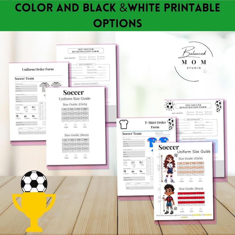 Editable Soccer Registration & Uniform Order Form (canva Template) - Etsy
