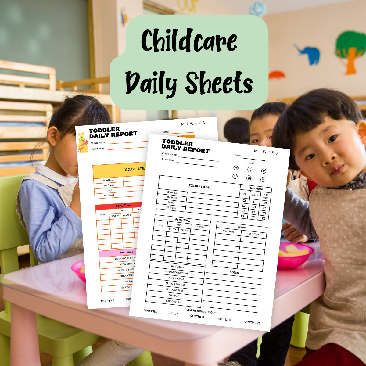 Toddler Daily Sheets Essential In-home Daily Reports for Kids Canva ...