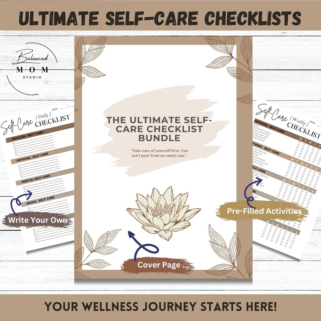Ultimate Self-care Checklist Bundle | 7-page Planner | Printable ...