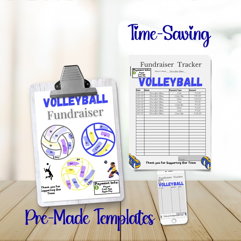 Volleyball Fundraiser Goal Tracker: Fill My Volleyball Canva Template ...