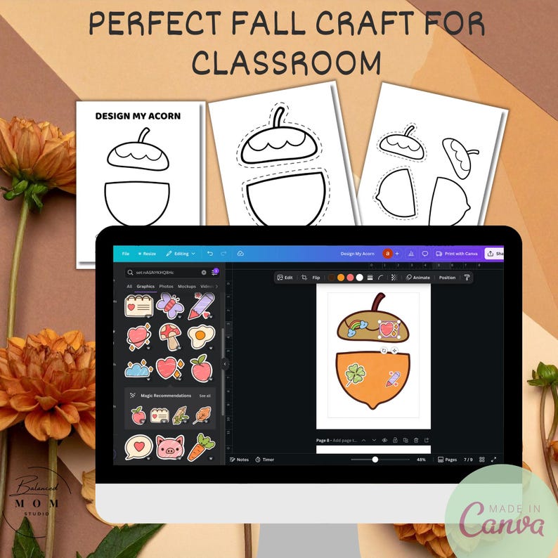 Acorn Craft - Cut, Color, & Lift Activity - Fall Printable (PDF) - Etsy