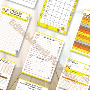 Toddler Classroom Forms Bundle 11 Editable Pages for Daycare ...