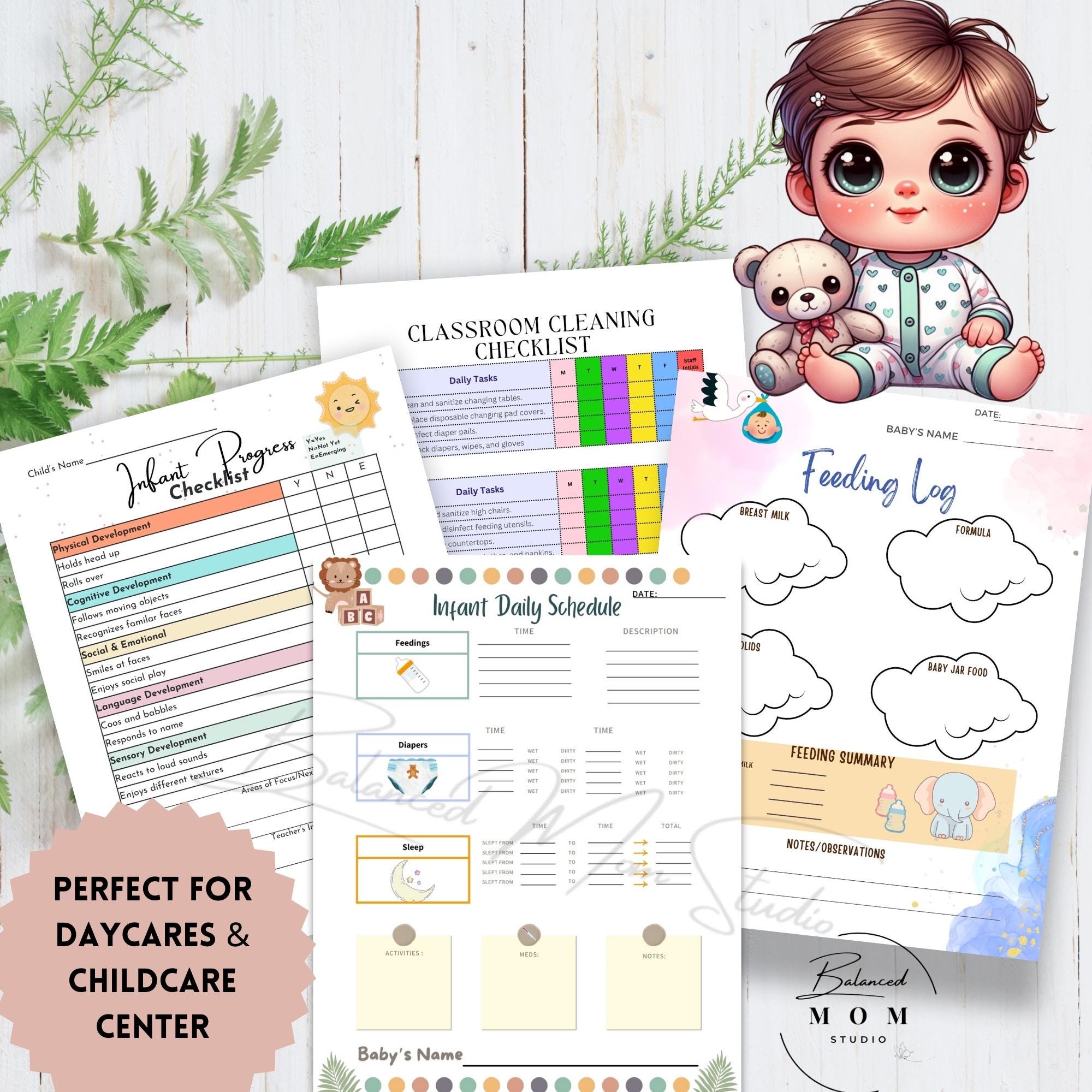 Infant Classroom Forms Bundle: 34 Editable Pages, Daycare & Childcare ...
