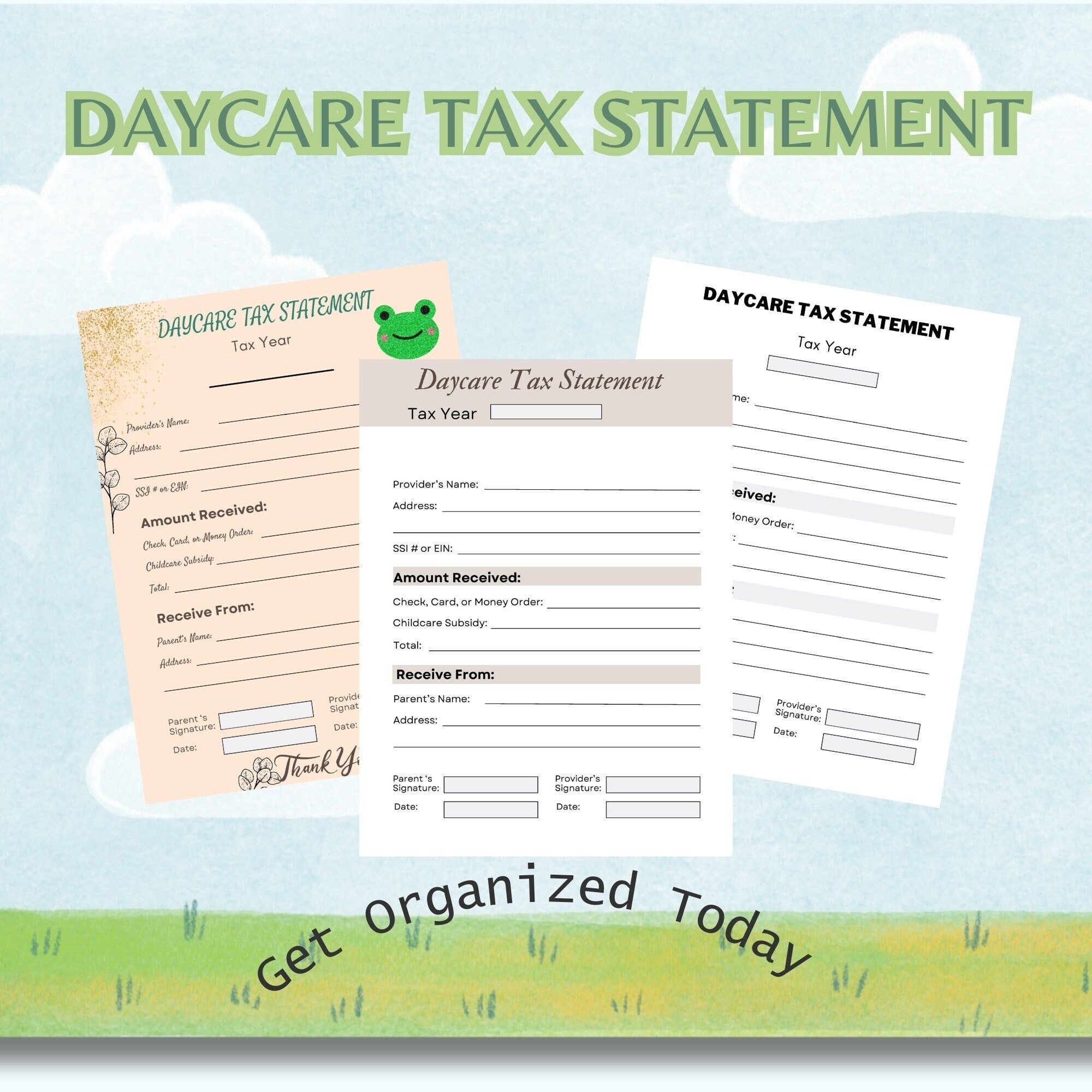 Easy-to-use Daycare Tax Form Canva Template, Printable PDF, and ...
