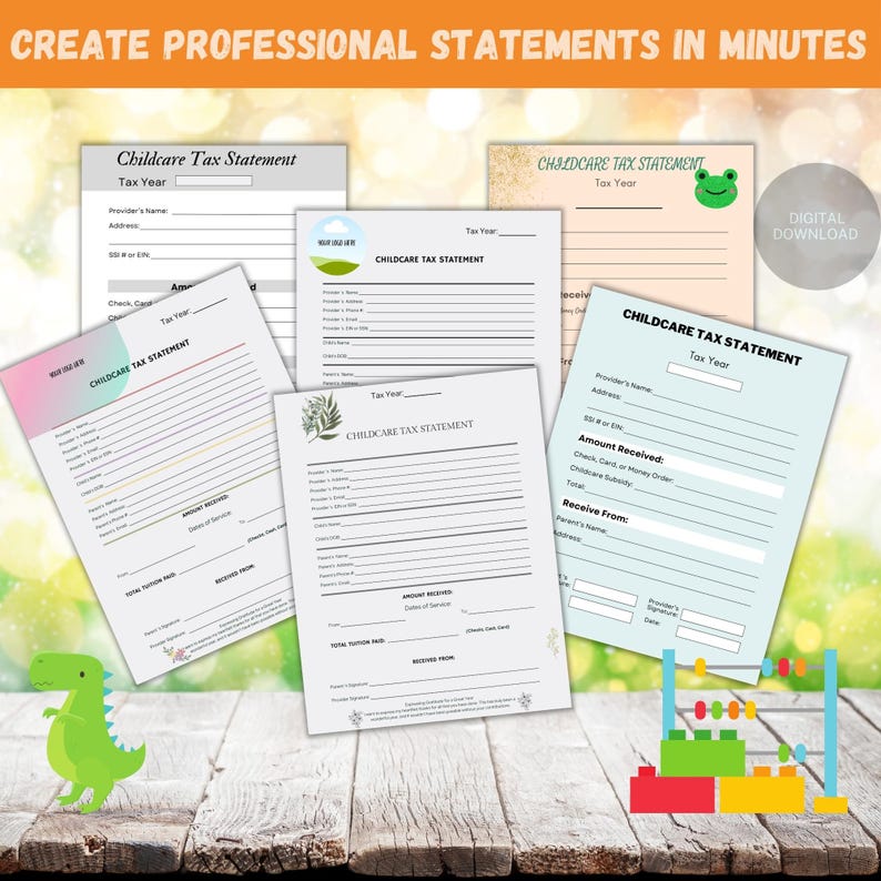 Childcare Tax Statement Template: Editable Tuition Receipt (canva & PDF ...