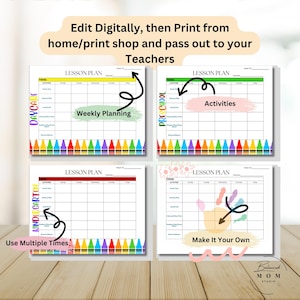 Preschool Lesson Plan Template Bundle: Editable Weekly Schedule (canva ...