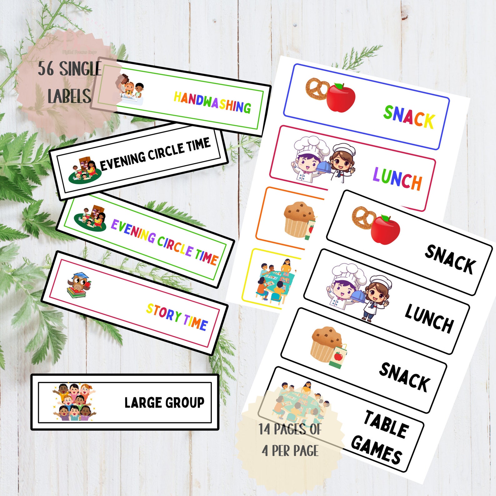 Printable Daily Schedule and Routine Cards| 56 Pocket Labels | Color ...
