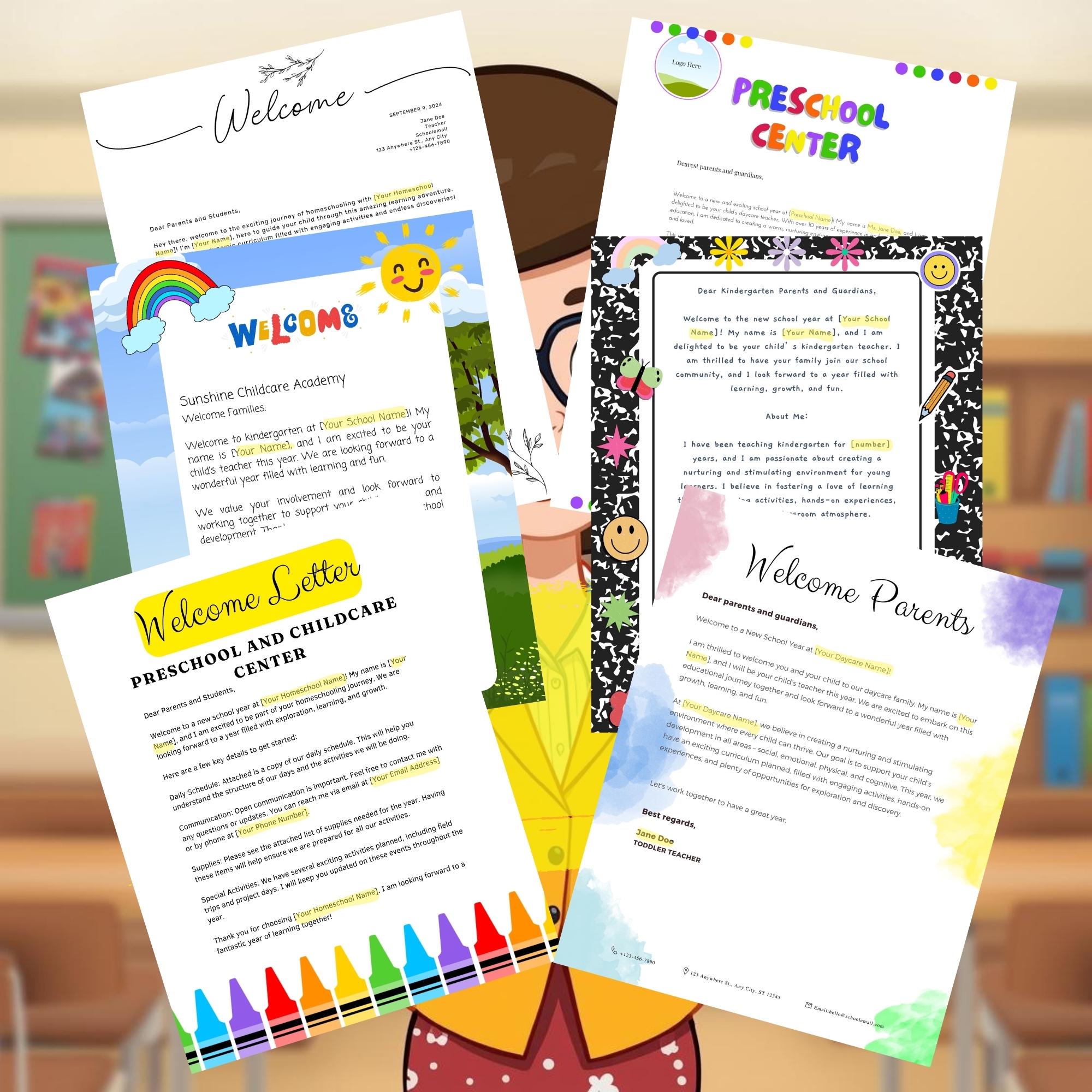 Editable Back to School Welcome Letter Bundle: Canva Template (digital ...