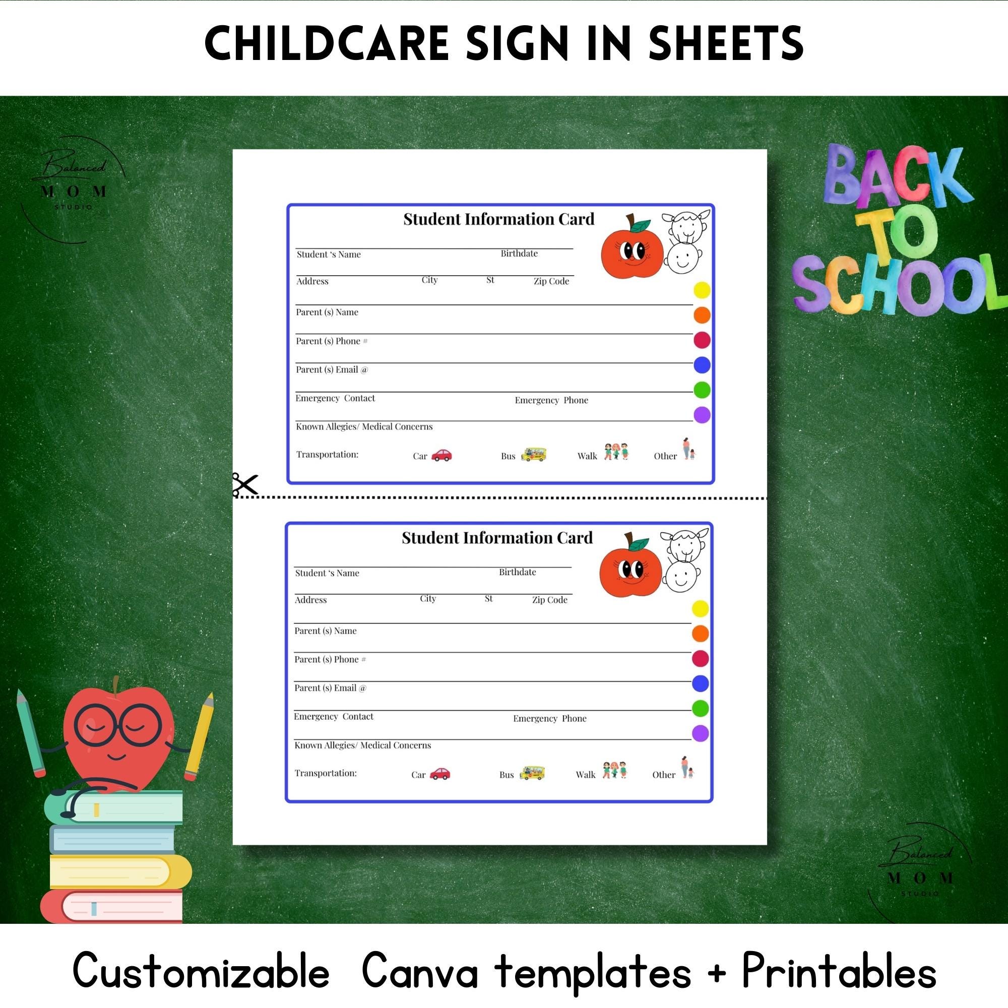 Student Information Card Template Ash Tree Learning Center Academy