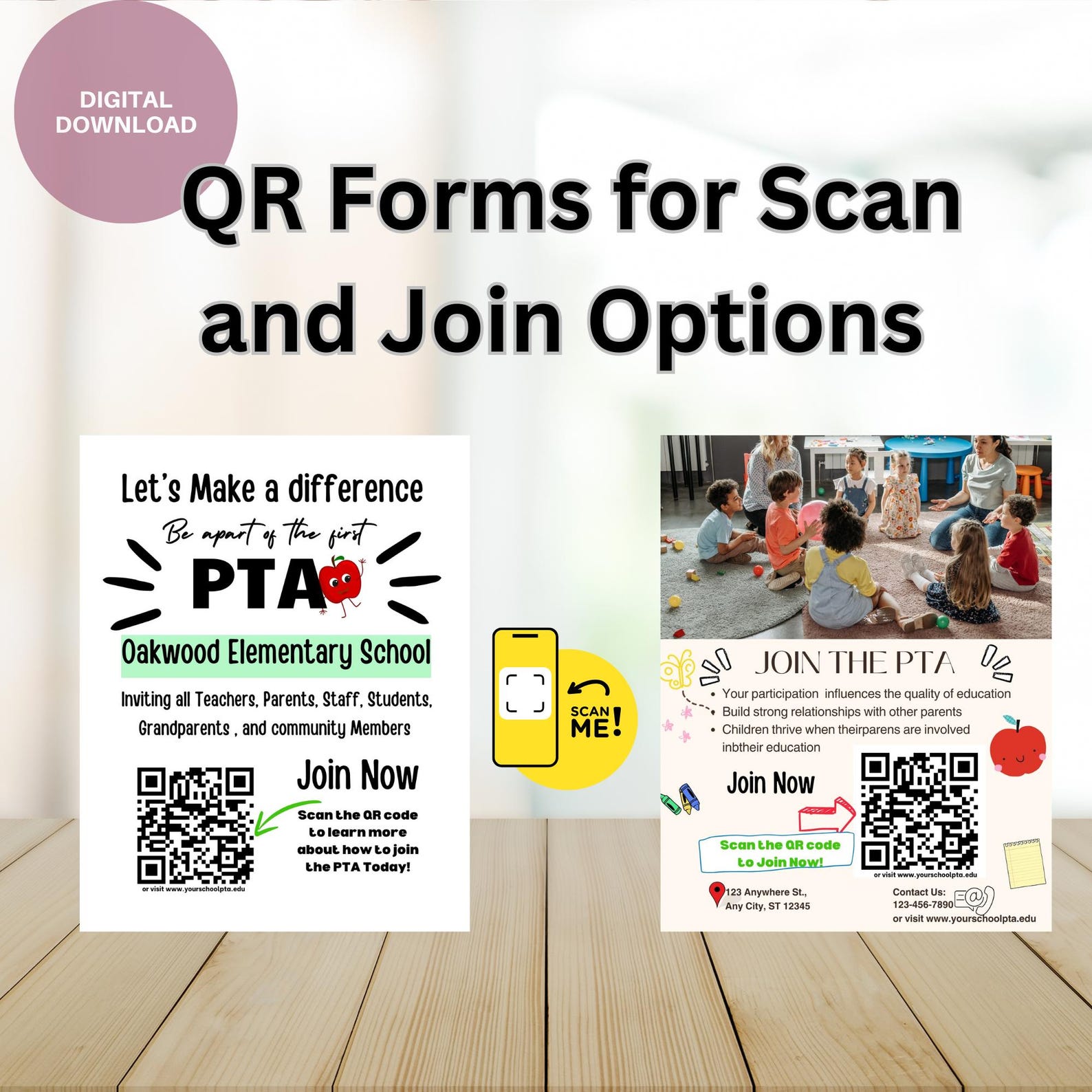 Editable PTA/PTO Flyer Bundle| Canva Template | School Event| Volunteer ...