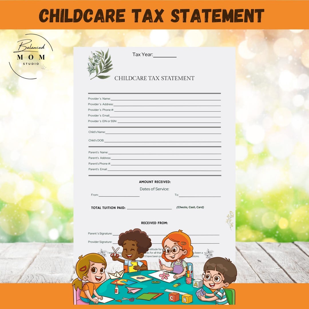 Childcare Tax Statement| Small Business Owners| End-of-year Tuition ...