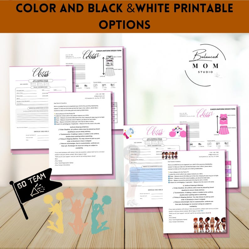 Cheer Registration & Uniform Order Forms: Editable Canva Template (digital Download) - Etsy