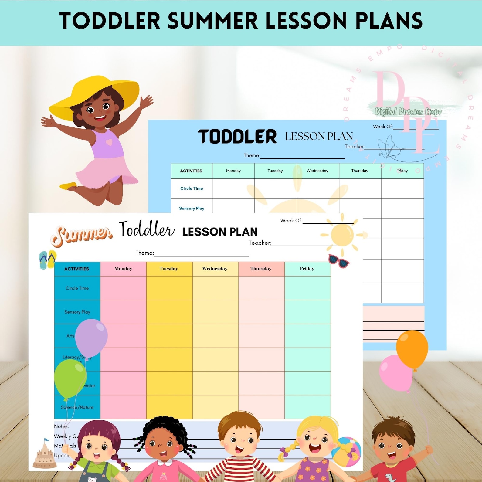 Summer Toddler Lesson Plan Template canva Editable Homeschool Printable ...