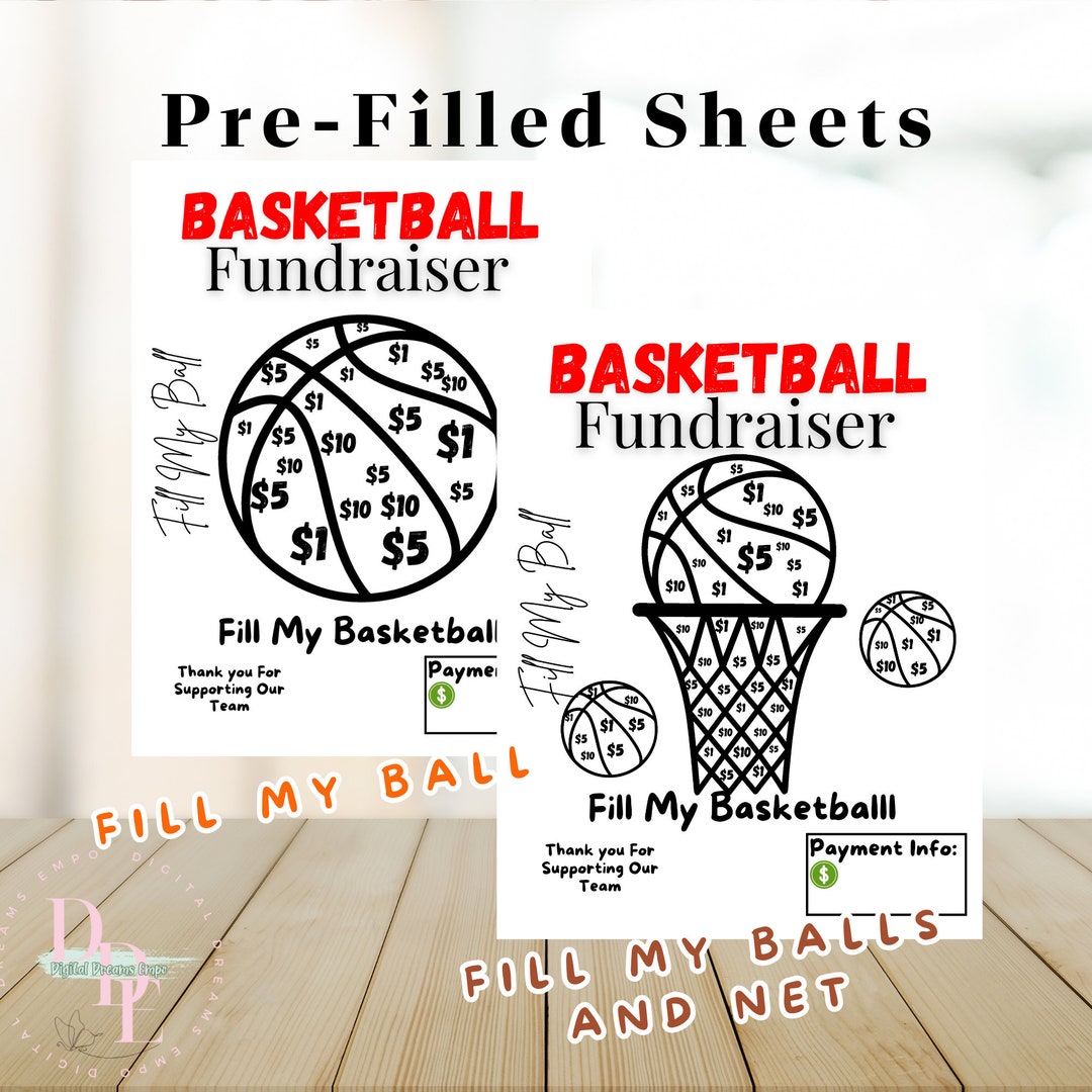 Fill My Basketball Fundraiser | Color-in Donation Spots | Fun ...
