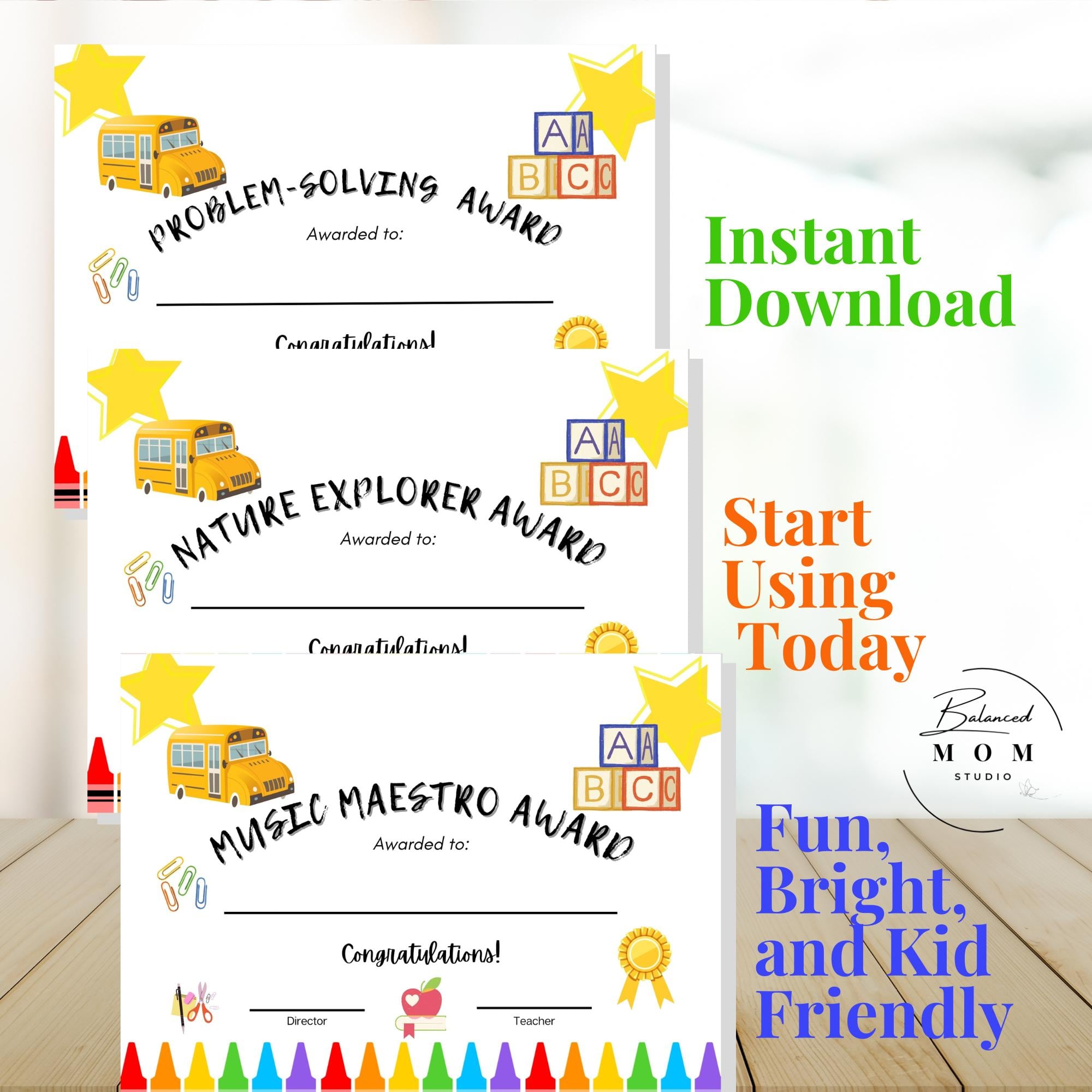 Award Certificates for Kids| Editable Award Achievements Preschool and ...