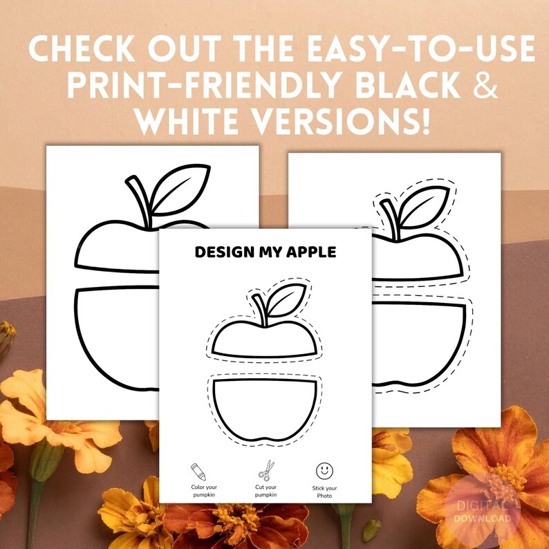 Apple Craft Printable: Cut, Color & Lift Activity (PDF Download) - Etsy