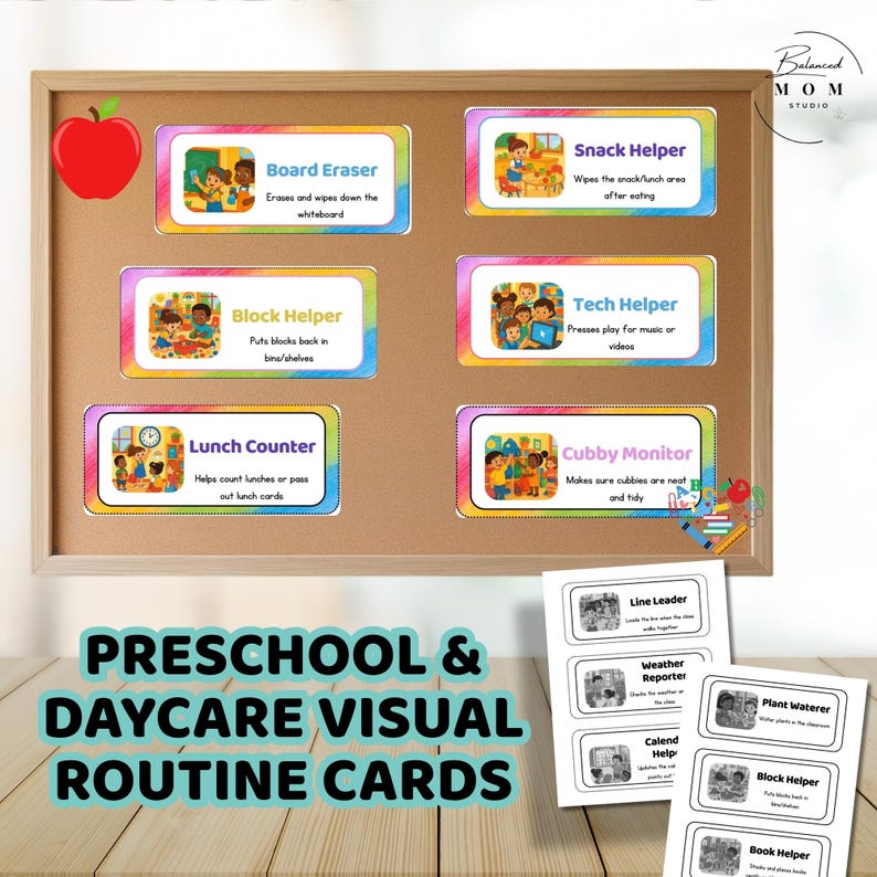 Preschool Classroom Job Cards: Visual Cleaning Routine (printable PDF ...