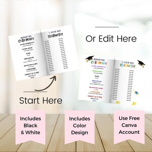 Pre-k Graduation Program Template: Editable Ceremony Script (digital ...