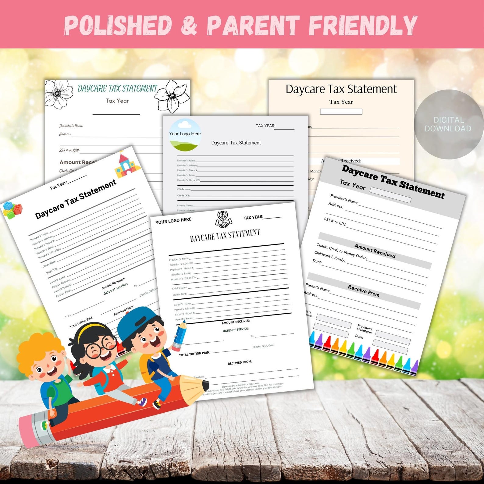 Easy-to-use Daycare Tax Form - Canva Template, Printable PDF, and ...