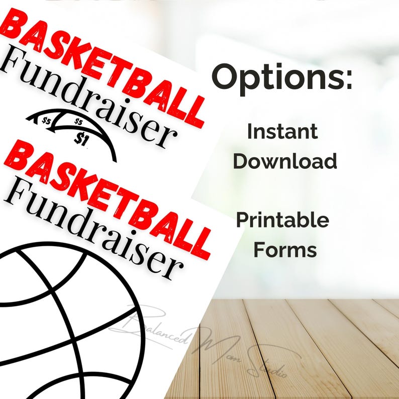 Basketball Fundraiser: Color-in Donation Tracker (digital Download) - Etsy