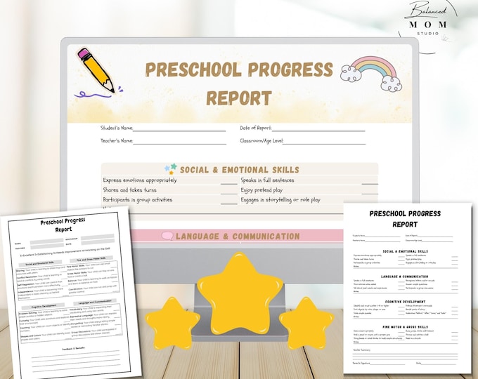 Preschool Progress Report | Kindergarten Readiness Checklist | Pre- K ...