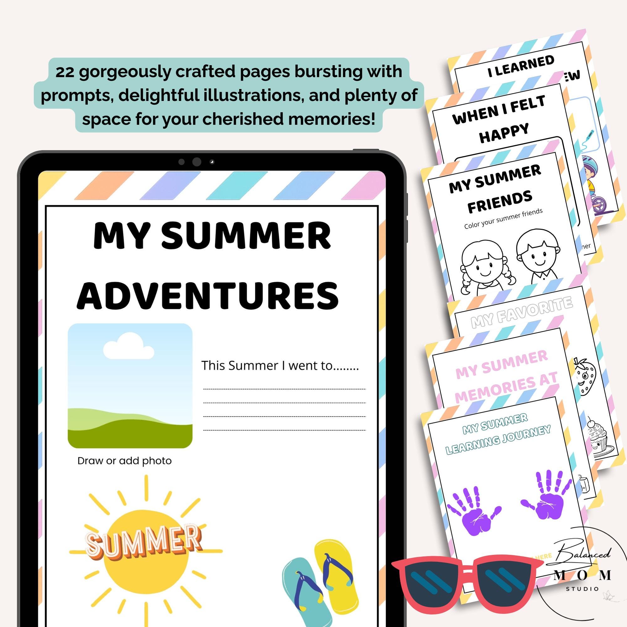 Summer Memory Book for Kids: Printable Canva Template (PDF Download) - Etsy