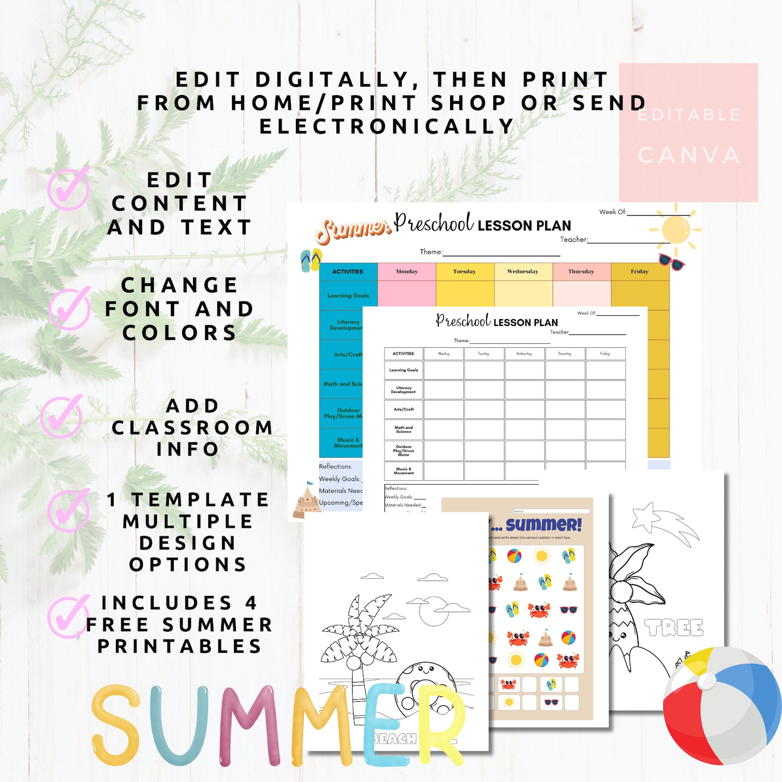 Preschool Summer Lesson Plan| Homeschool Preschool Curriculum | Summer ...