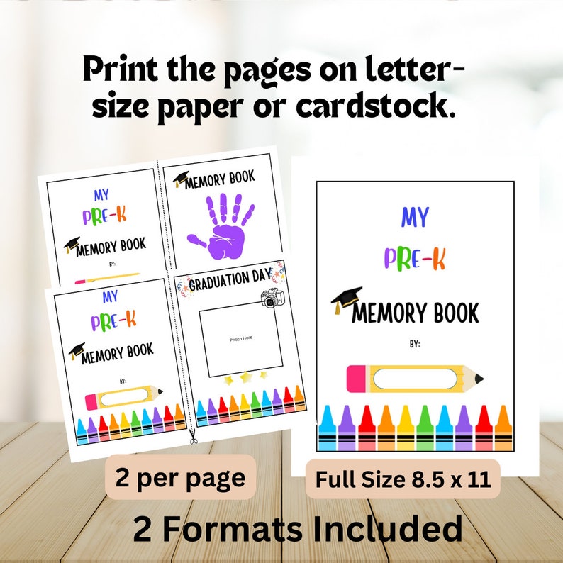 Pre-k Memory Book Handprint Art | Homeschool Resource| First Day of ...