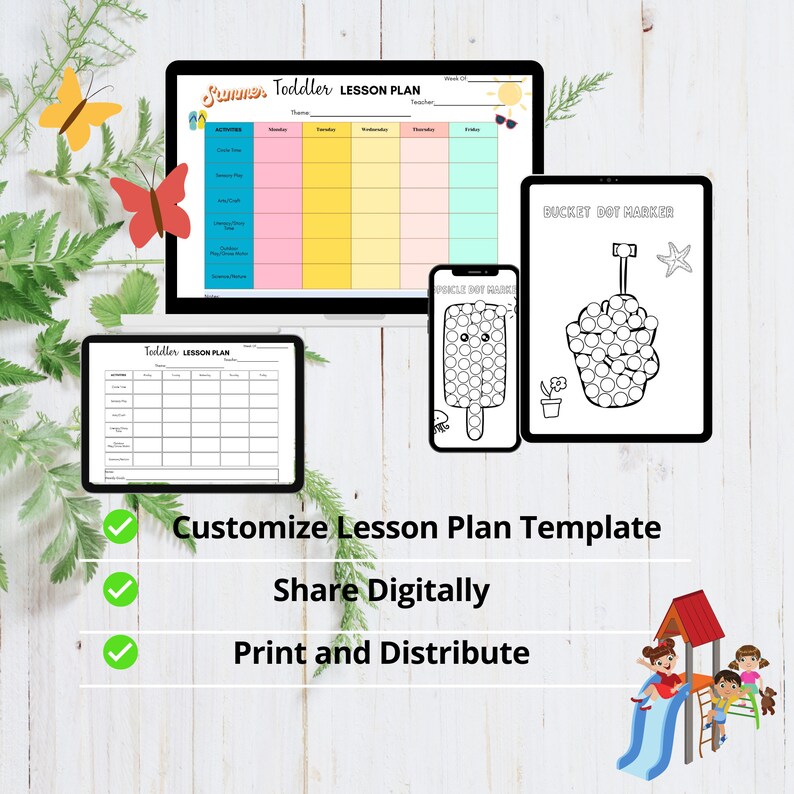 Summer Toddler Lesson Plan Template canva Editable Homeschool Printable ...
