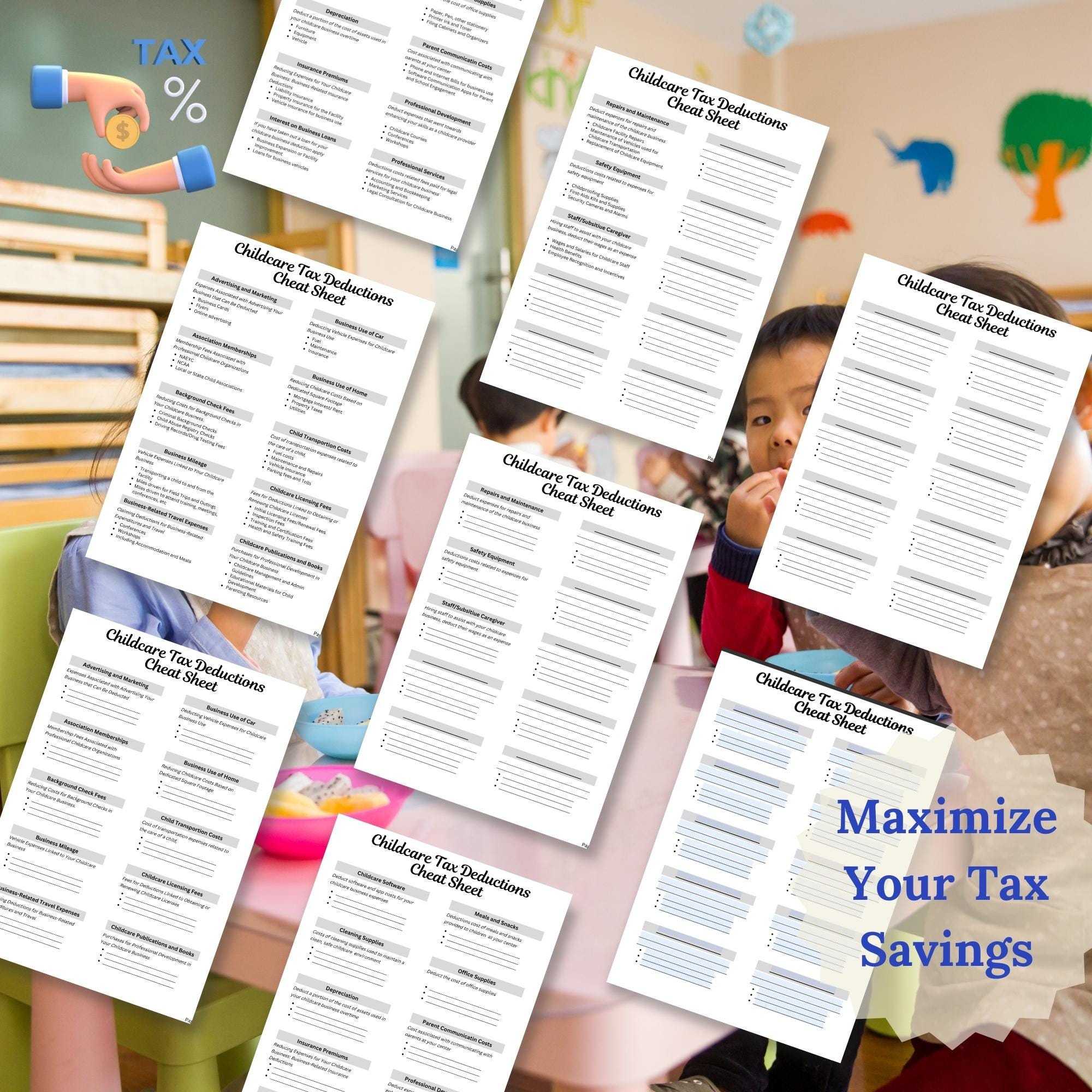 Childcare Tax Deduction Cheat Sheet | Editable Canva Template ...