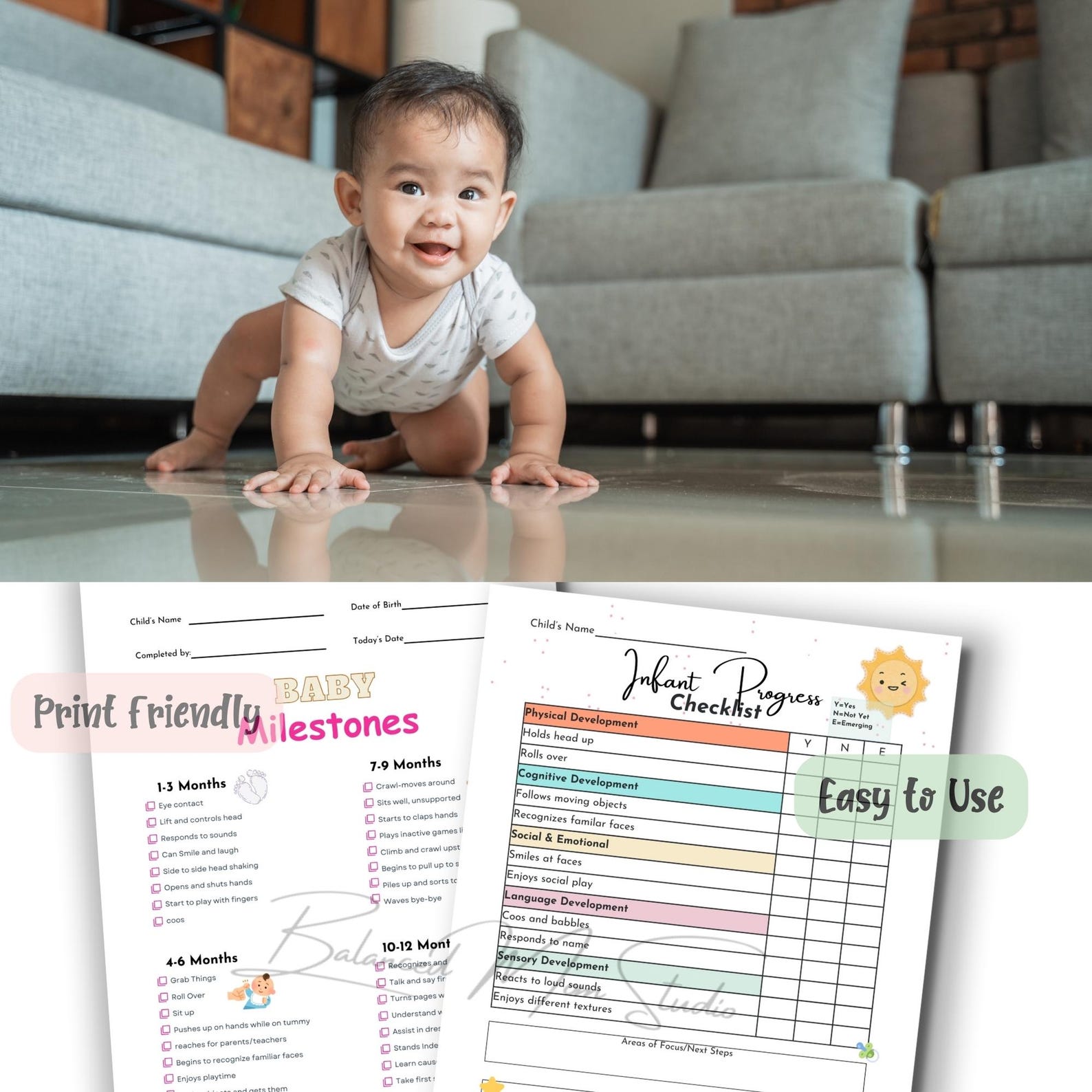 Baby Milestones Tracker: Infant Development Report (editable Canva ...