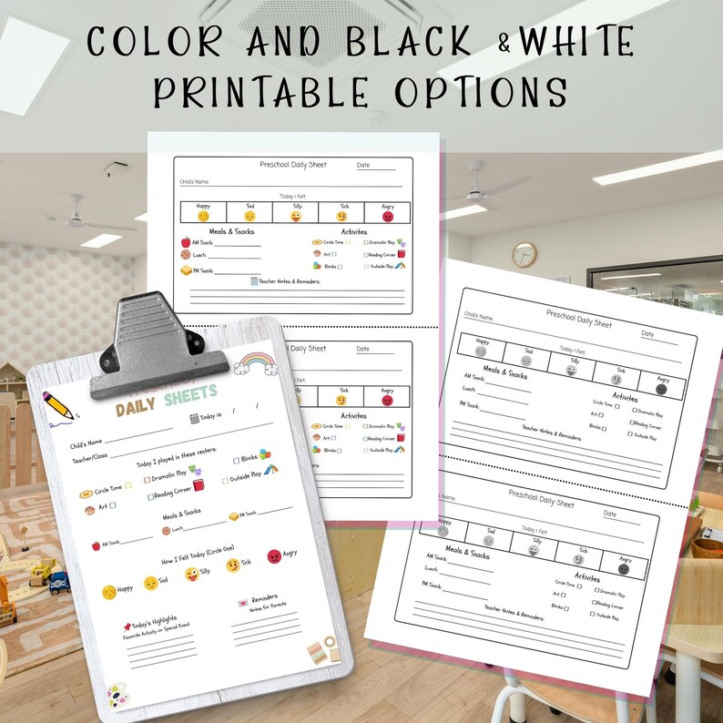 Essential Preschool Daily Report Sheets | Printable + Canva Editable ...