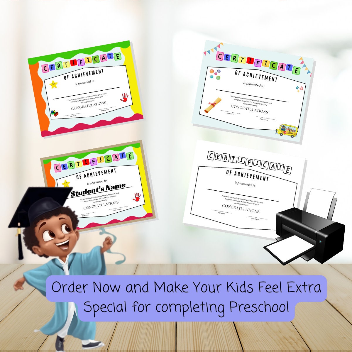 Fully Editable Kindergarten Graduation Certificate | Child Diploma ...
