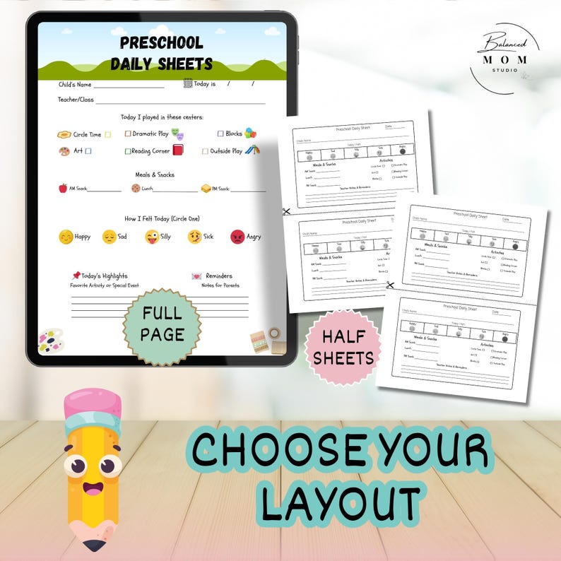 Essential Preschool Daily Report Sheets | Printable + Canva Editable ...