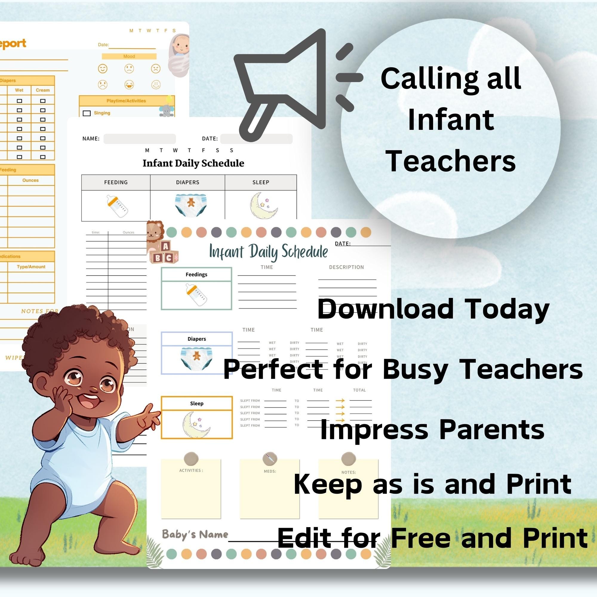 Infant Classroom Forms Bundle: 34 Editable Pages, Daycare & Childcare ...