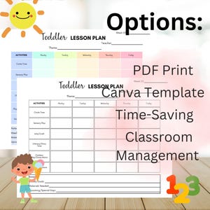Summer Toddler Lesson Plan Template canva Editable Homeschool Printable ...