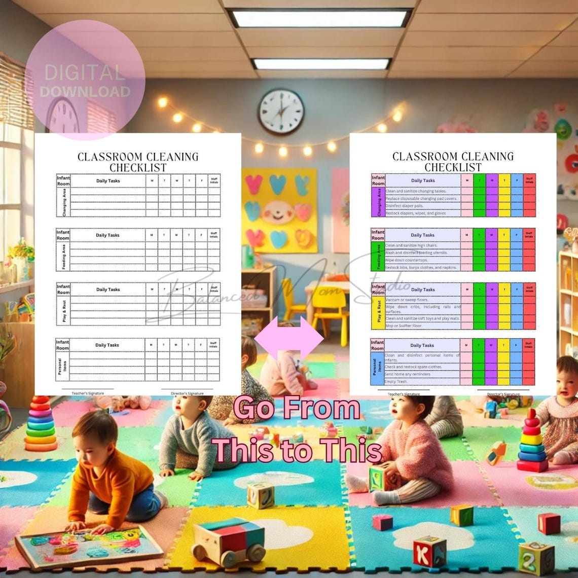 Infant Cleaning Checklist for Childcare| Editable PDF and Canva ...