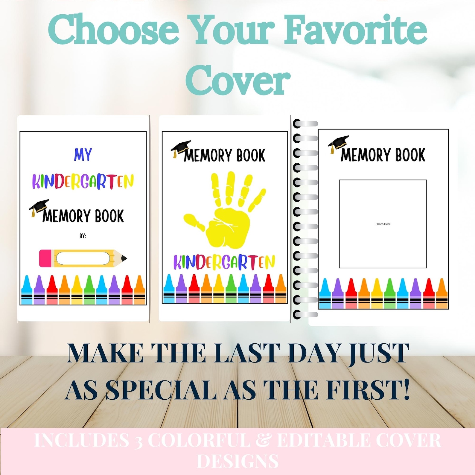 Kindergarten Memory Book: Keepsake Journal, Handprint Art (digital ...