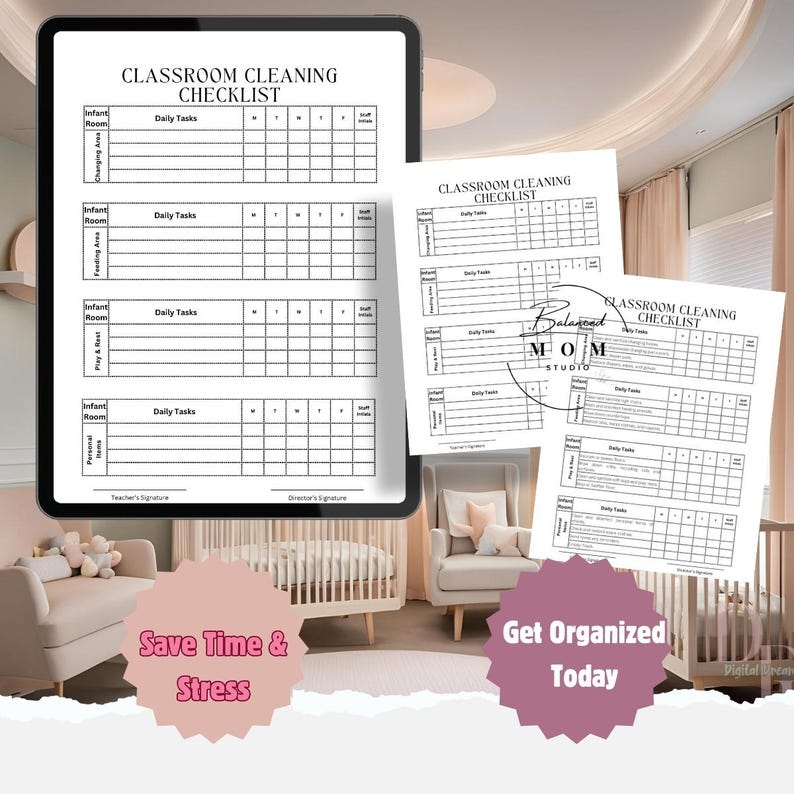 Infant Cleaning Checklist for Childcare| Editable PDF and Canva ...